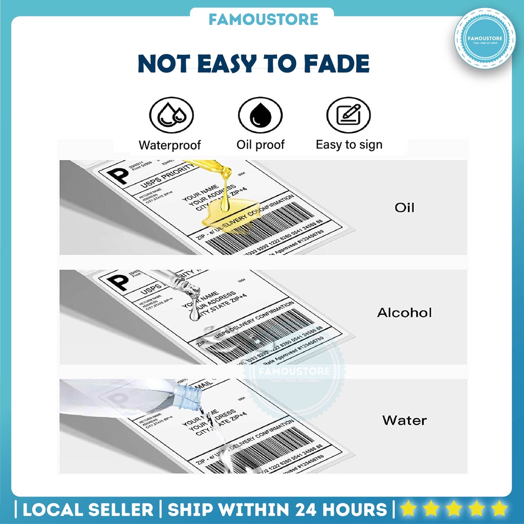 A6 Thermal Paper Roll Sticker Label FOLD 100*150mm AWB Printer Shipping ...