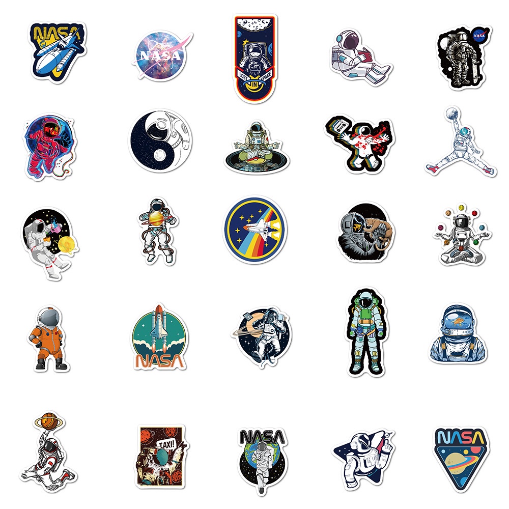 MojoSkins 50 NSA Space Astronaut Cartoon Graffiti Stickers Luggage ...