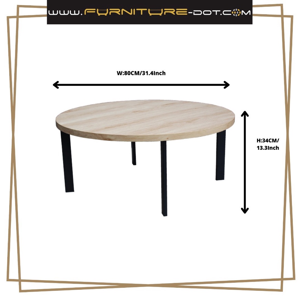 Hebe Coffee Table / Round Wood Side Table - FRM2153 | Shopee Malaysia