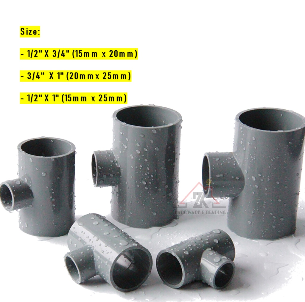 PVC Pipe Fitting Reducer Reduce Elbow Reducing Fitting Tee Penyambung Paip PVC Kelabu Bengkok T ...