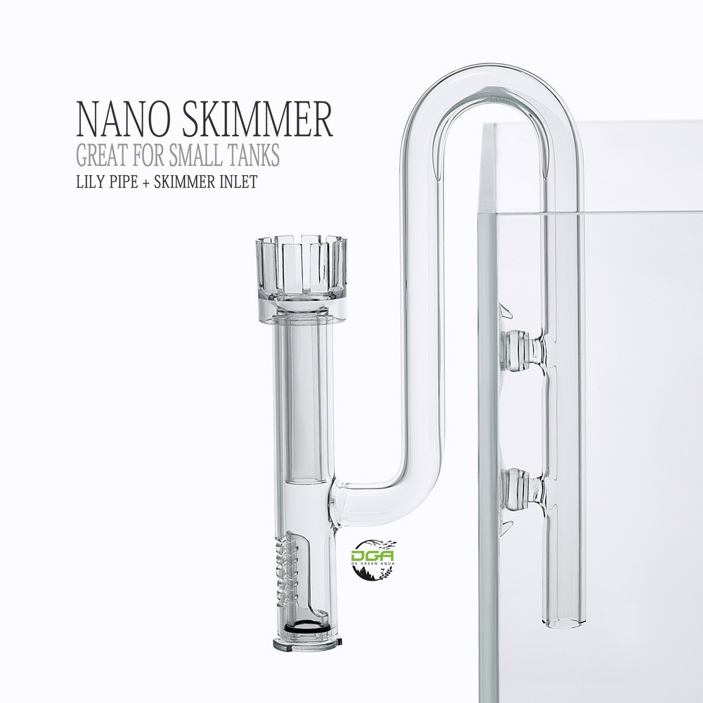 Aquarium Super Mini Glass Lily Pipe Skimmer Inflow + Outflow 12mm ...