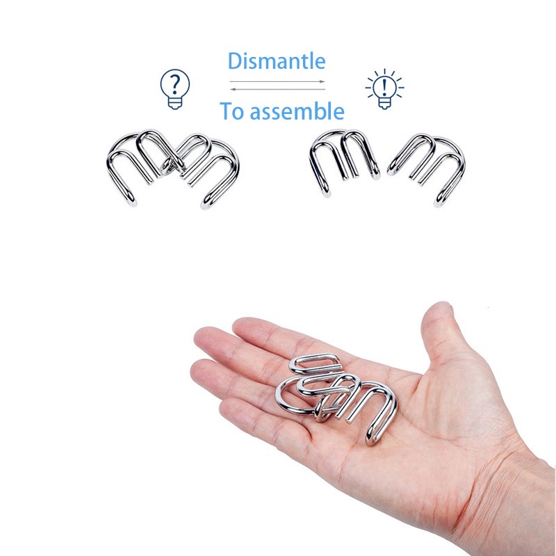 8pcs/set Metal Wire Puzzle IQ Mind Brain Teaser Puzzles Game, Metal ...