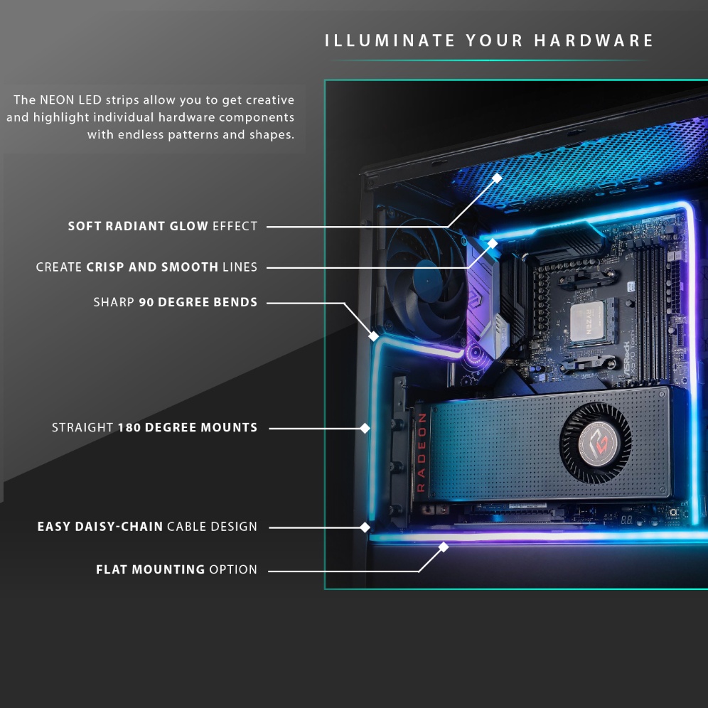 PHANTEKS Neon M5 550mm / Combo Set (400mm x2) ARGB Sync LED Light Strip ...