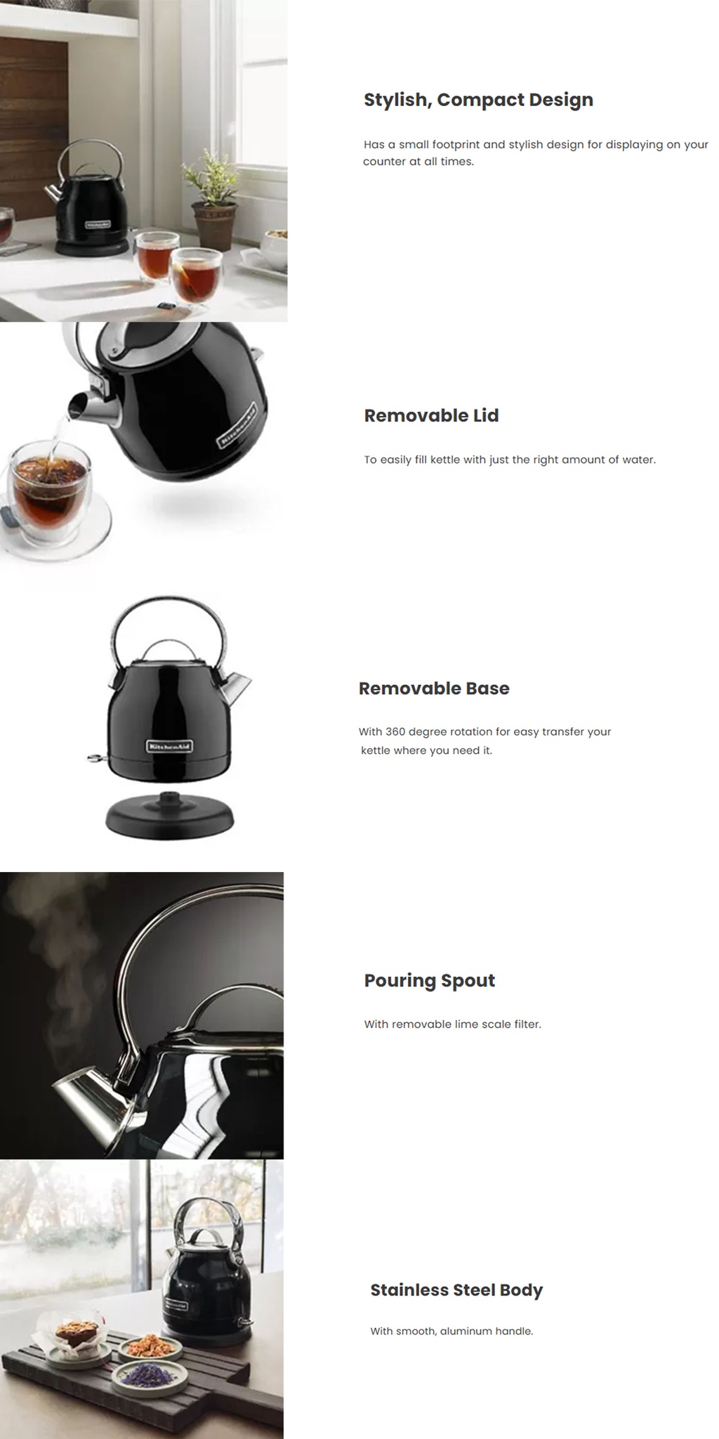 KitchenAid 5KEK1222BER Premium Electric Kettle Empire RED Jug Kettle ...