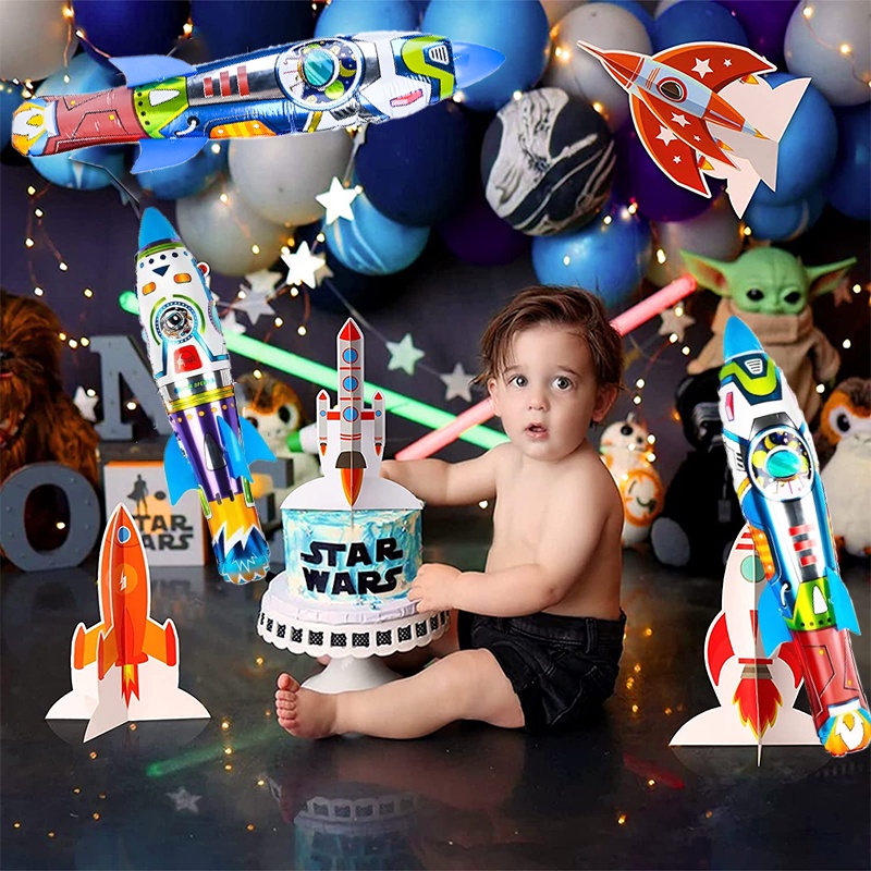 Flying Rocket Toys for Kids 55/63CM Inflatable Ejection Rocket Cartoon ...