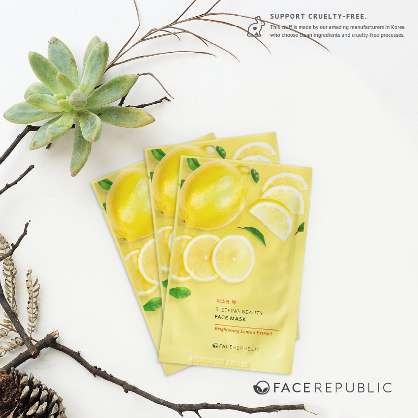 Face Republic Sleeping Beauty Face Mask Brightening Lemon Extract (23g ...