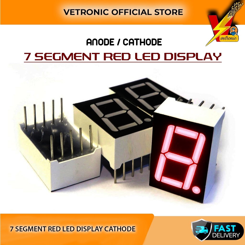7 Segment Red Led Display CC Common Anode Cathode 0.5 inch | Shopee ...