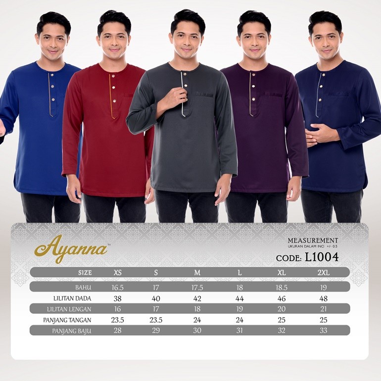 Kurta Raya Adha Sedondon Dewasa - Black/Ruby Red/Emerald Green/Dark ...