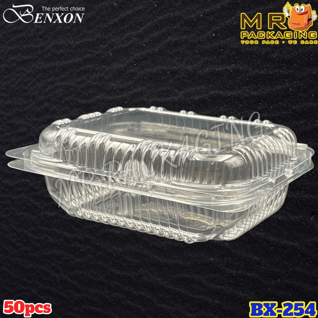 Benxon BX-254 Fruit Tray with Lock [ 50pcs± ] Disposable Clear Food OPS ...