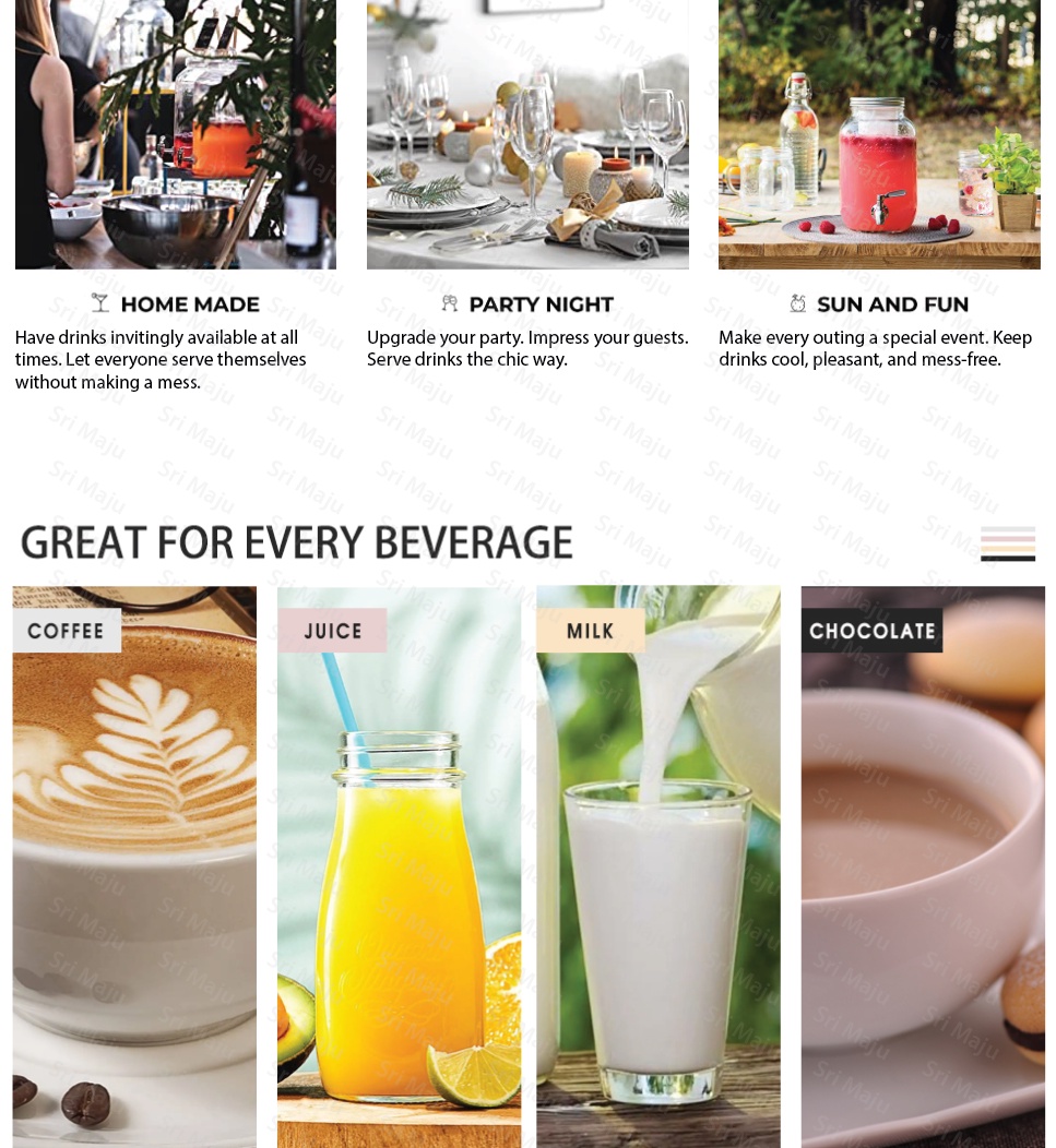 MAJU JBT-JB8009 SUS 304 Stainless Steel Jar Bib Tap Tupperware Coffee Dispenser Cooler Tap Tank ...