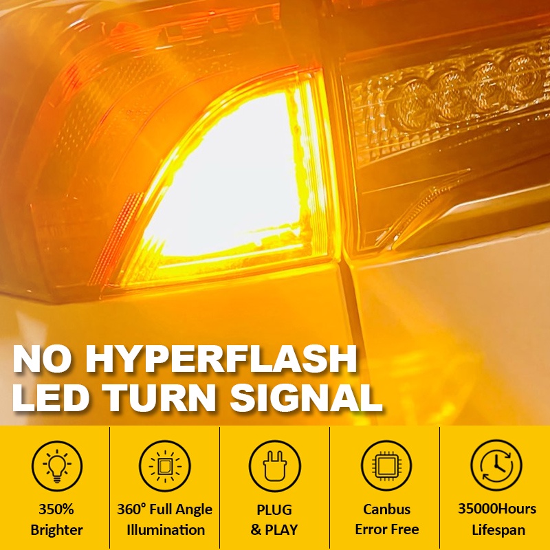 TUFFOO No HyperFlash Car LED Turn Signal Bulb T20 1156 Bau15S PY21W 7440 Wy21W P21W Ba15S Canbus ...