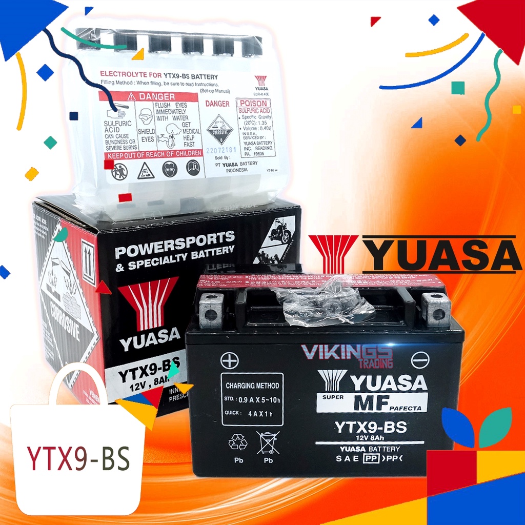 DIJAMIN ORI!! YTX9 YTX9BS YTX9-BS VIKINGS 100% ORIGINAL JAPAN YUASA ...