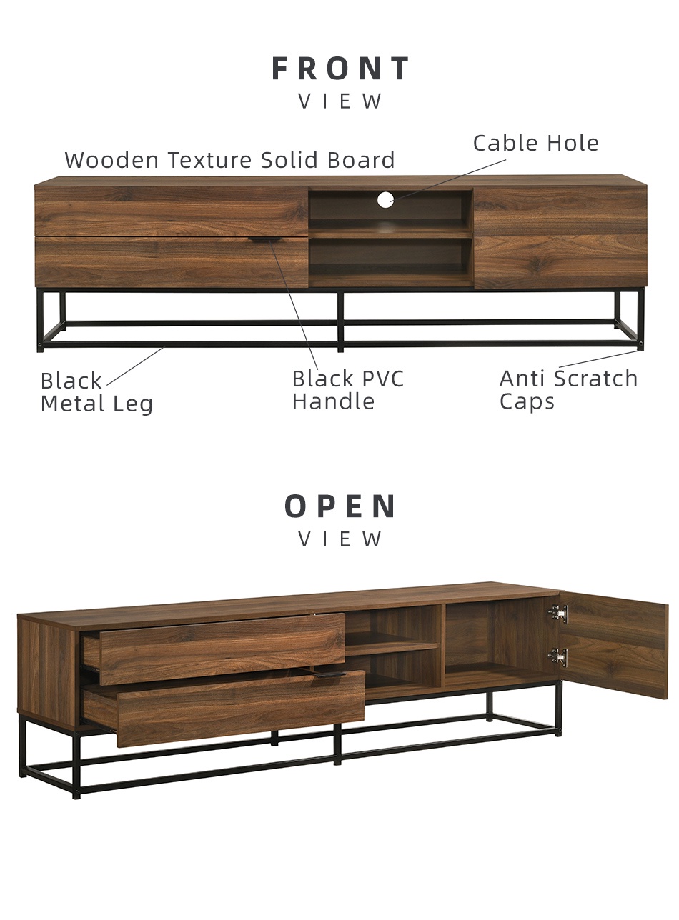 KitchenZ Noble Neva Series TV Cabinet Metal Leg Kaki Besi Almari ...