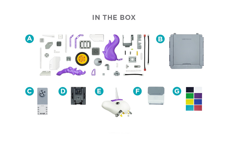 UBTECH Jimu Mythical Series Unicornbot Kit-App-Enabled Building & Coding Stem Learning Kit ...