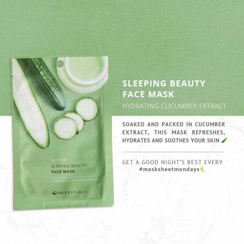 Face Republic Sleeping Beauty Face Mask Hydrating Cucumber Extract (23g ...