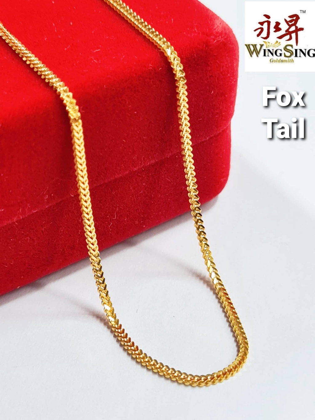 Wing Sing Rantai Leher Belut Padu Bajet Emas 916 / 实心人字链 / 916 Gold ...