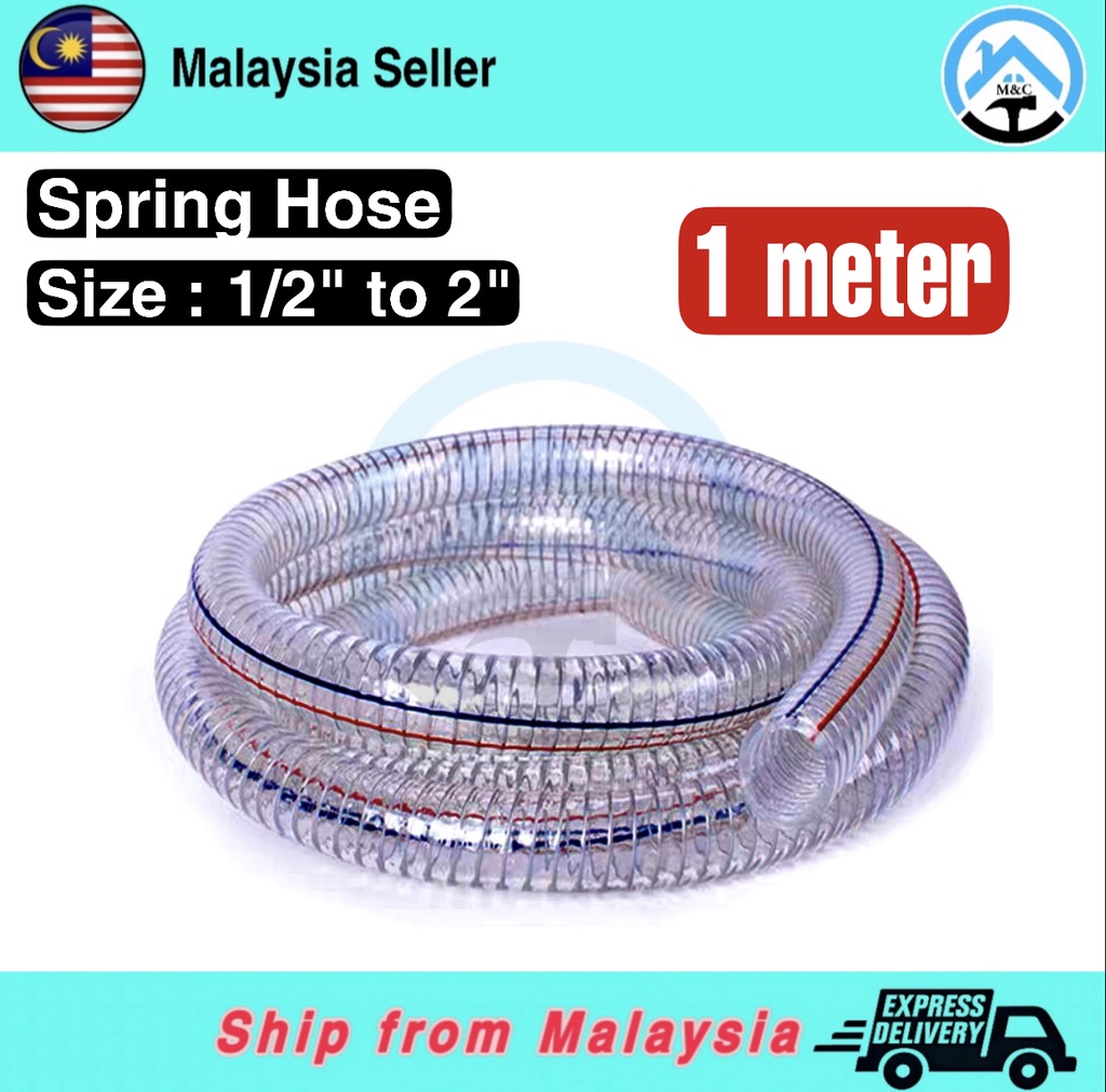 Spring Hose [1meter] , 1/2 ~ 2" Vacuum Hose, Water Hose, Air Hose ...