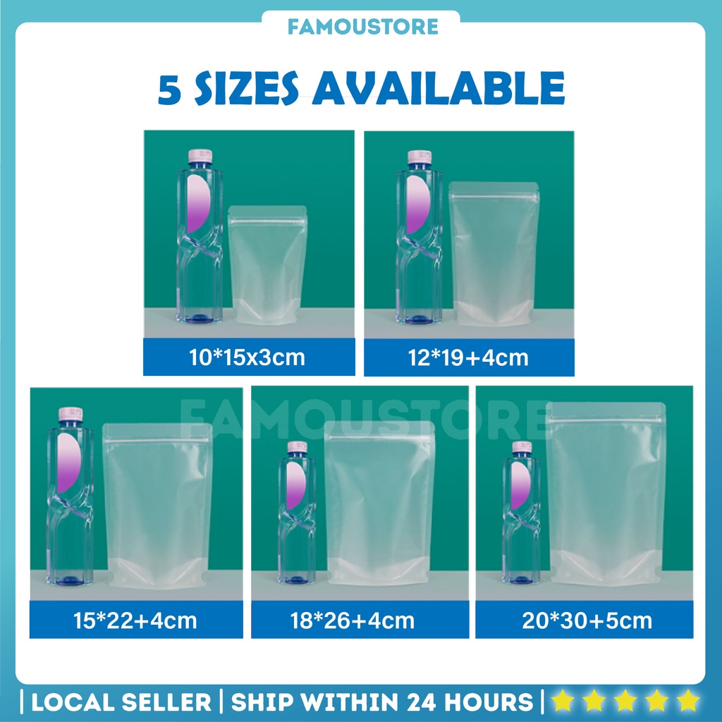 50PCS Matte Ziplock Bag Standing Zipper Bag Stand Pouch Zip Lock ...