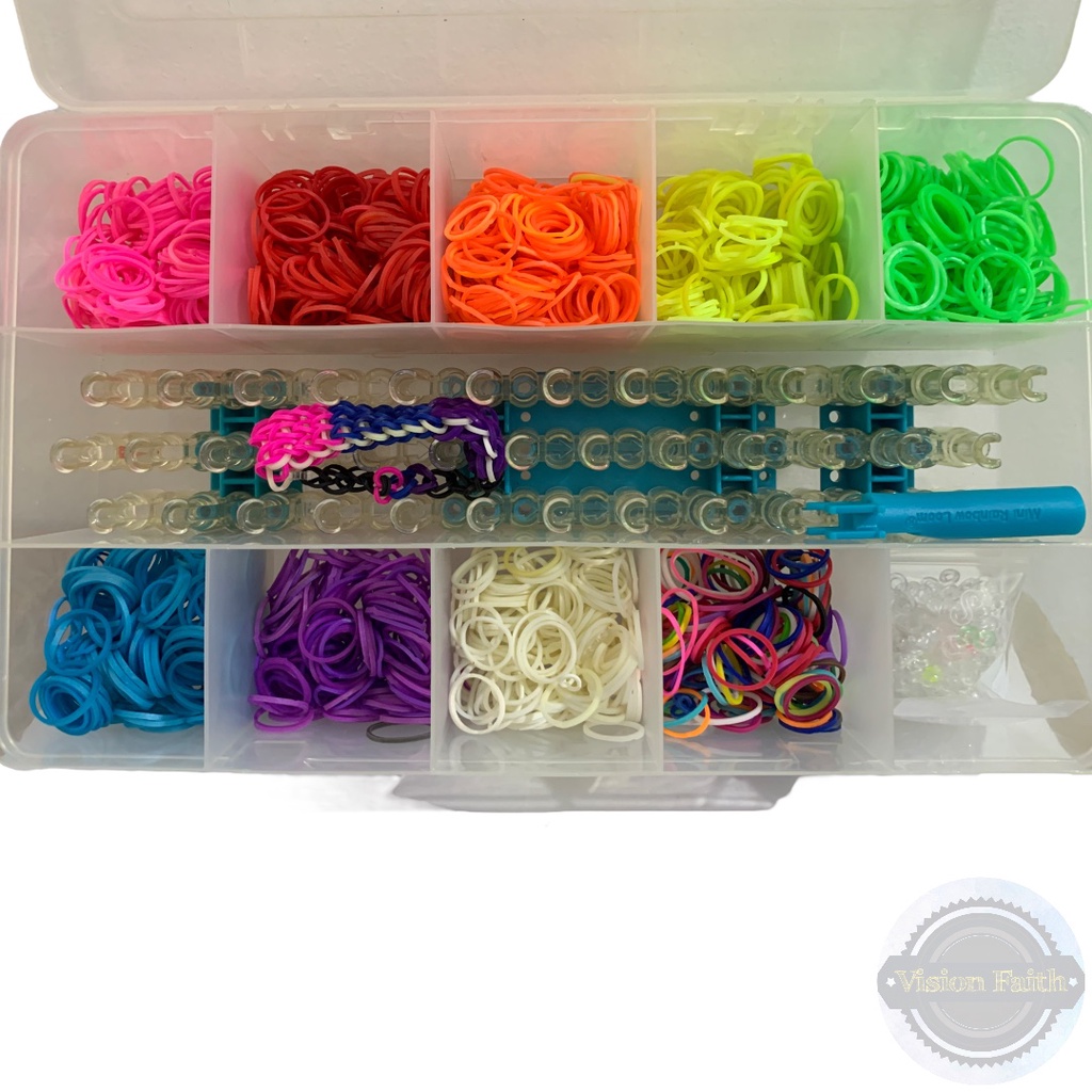 ORIGINAL RAINBOW LOOM RUBBER BAND WITH ORGANIZER BOX | Shopee Malaysia