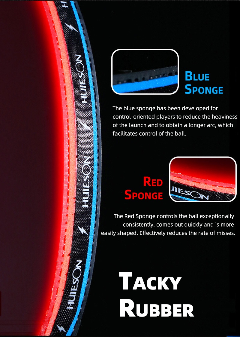 Huieson New Table Tennis Racket Pro Series 9 Star Professional Carbon ...