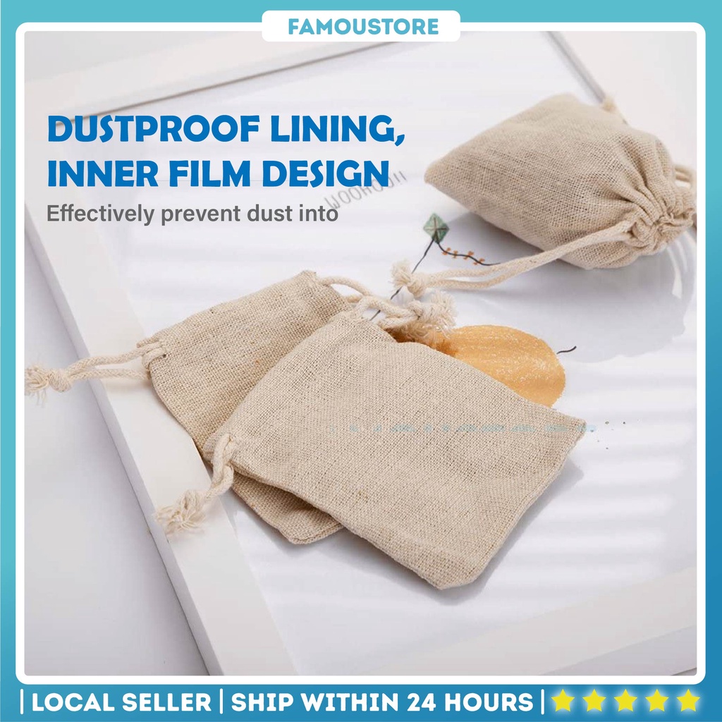 Pouch Bag Canvas Drawstring Bag Goodies Bag Gift Bag Doorgift Bag Linen ...