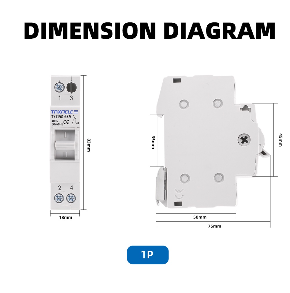 MTS 1P 40A 63A Dual Power Manual Transfer Isolating Switch Interlock ...