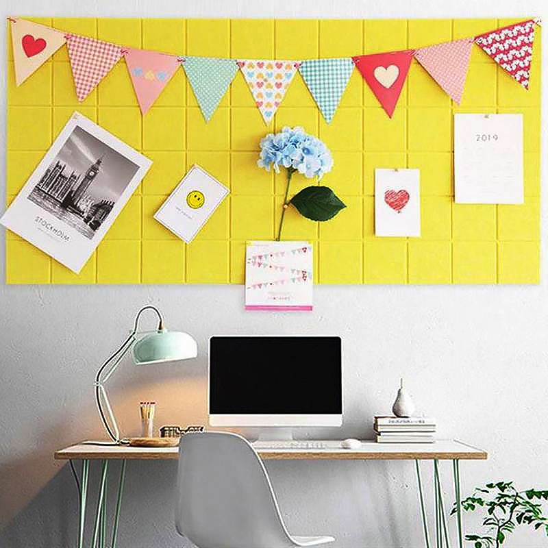 Square Felt Wall Tiles Creative Photo Letter Memo Notice Board DIY ...
