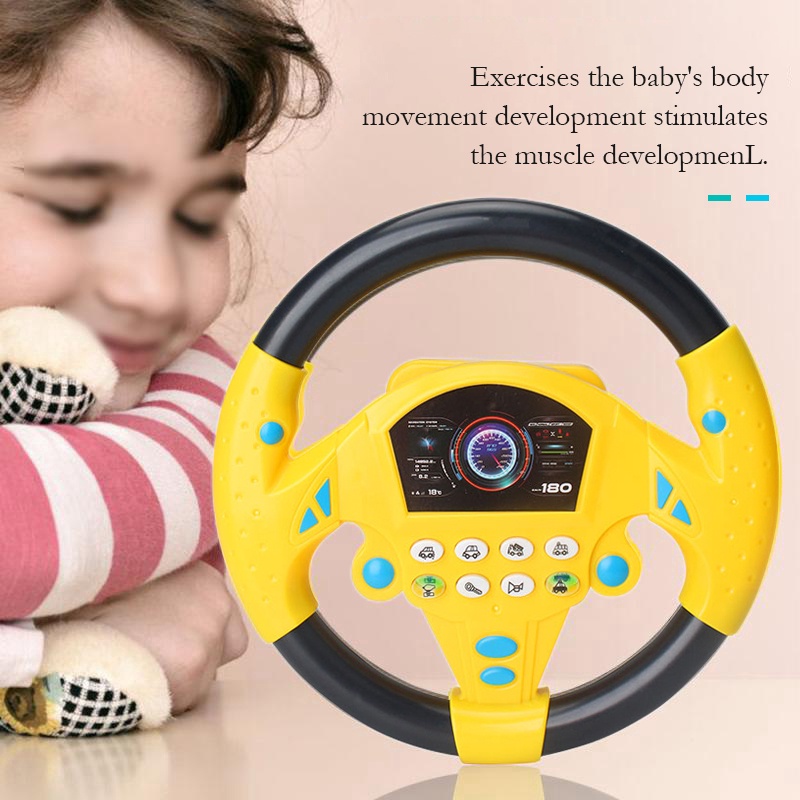 Music Car Steering Wheel Toy Early Educational Intelligent for Kids ...