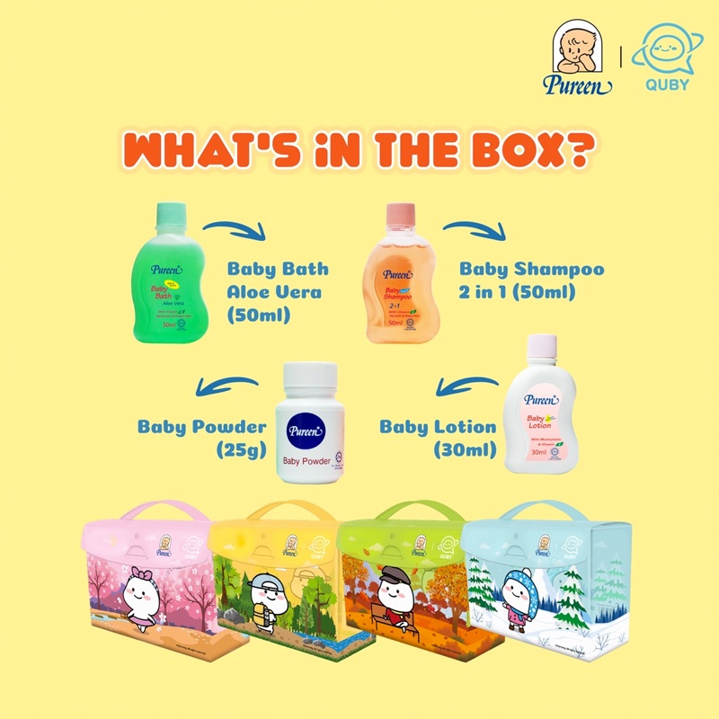Pureen Baby Skin Care Toiletries 4 In 1 Travel Pack Large Pack Baby ...