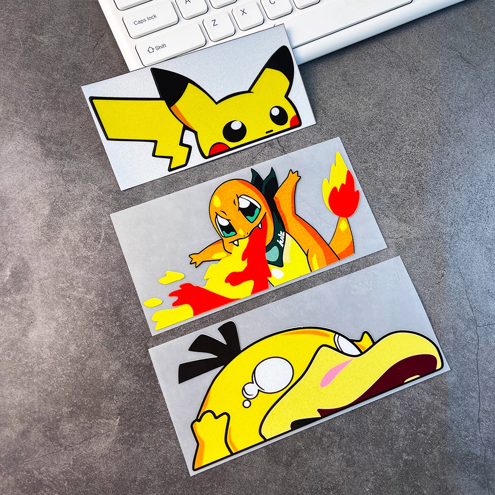JDM Japanese Anime Pokemon Pikachu Psyduck Cute Cartoon Reflective Car ...