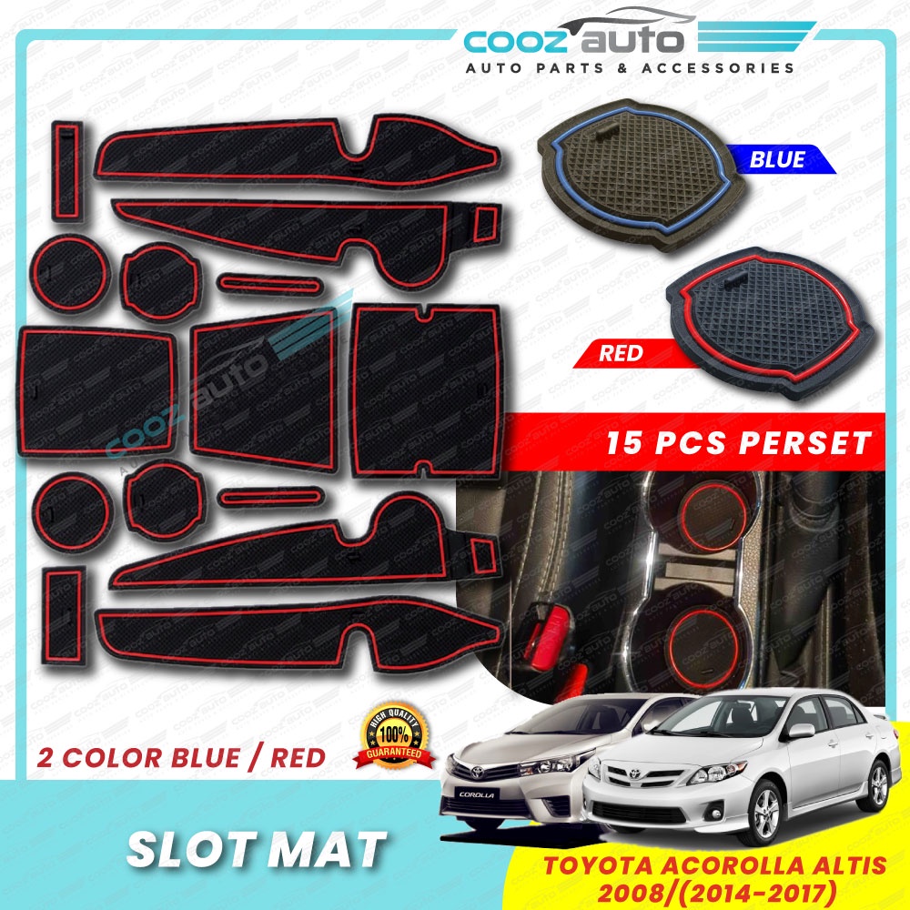Toyota Altis 2008 - 2017 Interior Rubber Slot Mat Storage Carpet Blue ...