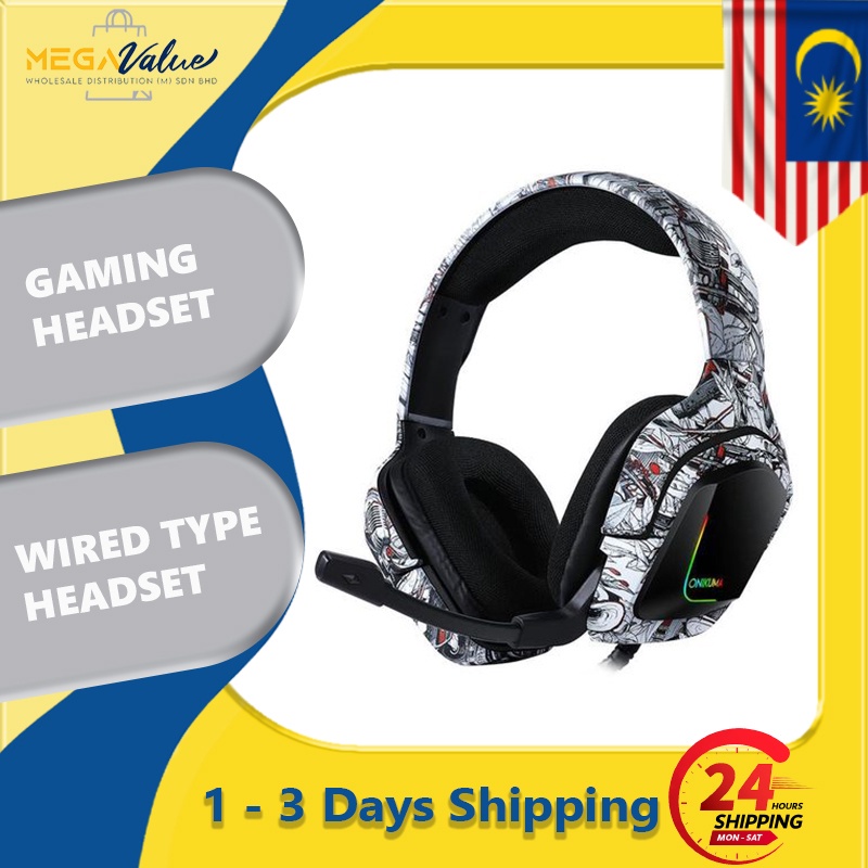 READY STOCK | K20 Wired Mobile Game Headset PC Gamer Stereo Gaming ...