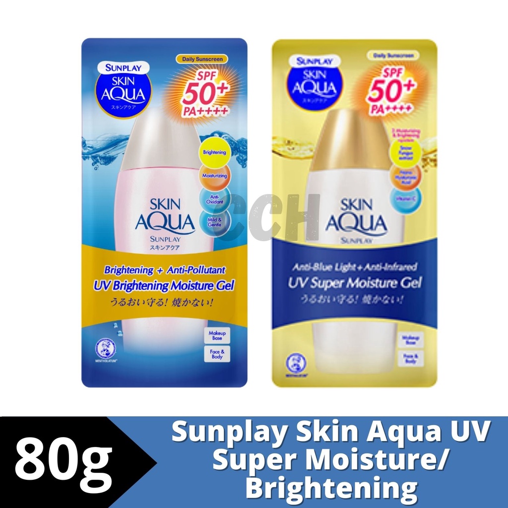 Sunplay Skin Aqua UV Super Moisture Gel/ Brightening Moisture Gel - 80g | Shopee Malaysia