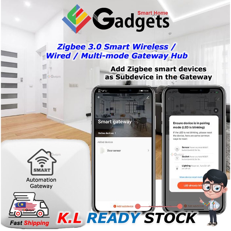 ZigBee 3.0 Bluetooth Smart Hub Gateway Bridge, Wireless Wired works ...