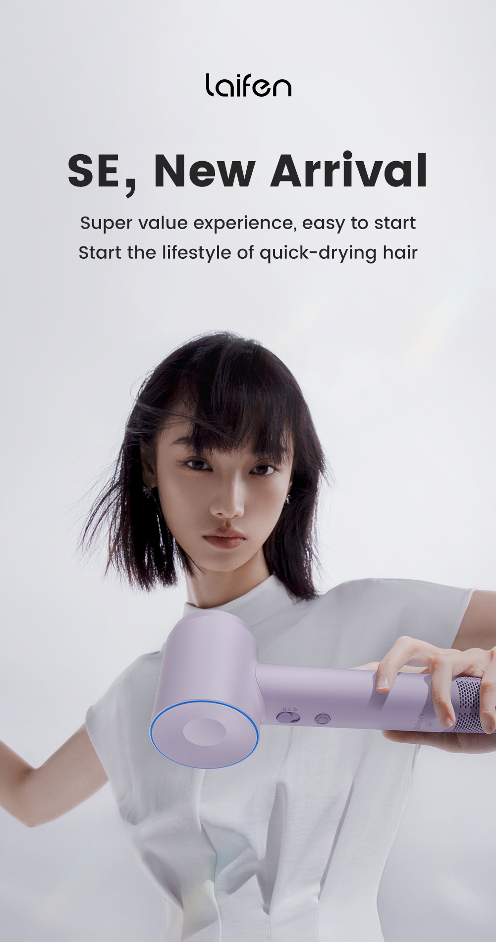 Laifen Swift SE High Speed Hair Dryer Negative Ionic Blow Dryer Brushless Motor for Fast Drying ...