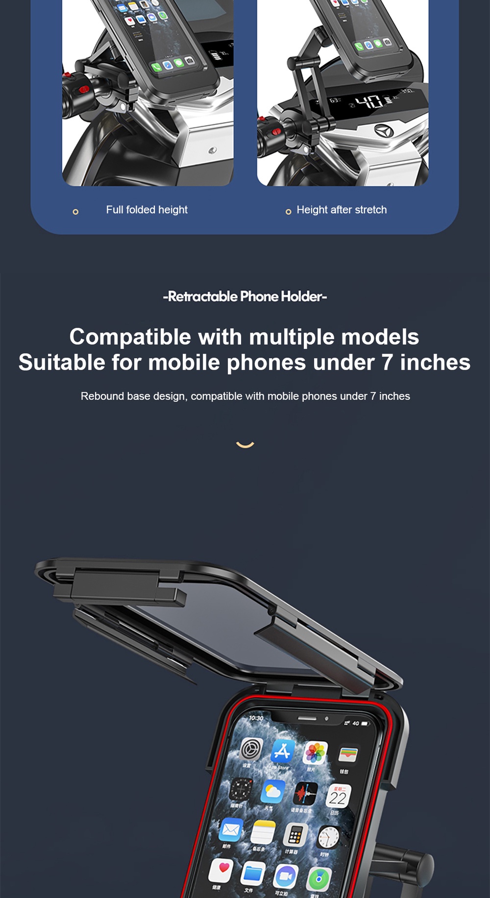 Motorcycle Phone Holder Waterproof aterproof Phone Case Folding Mobile ...