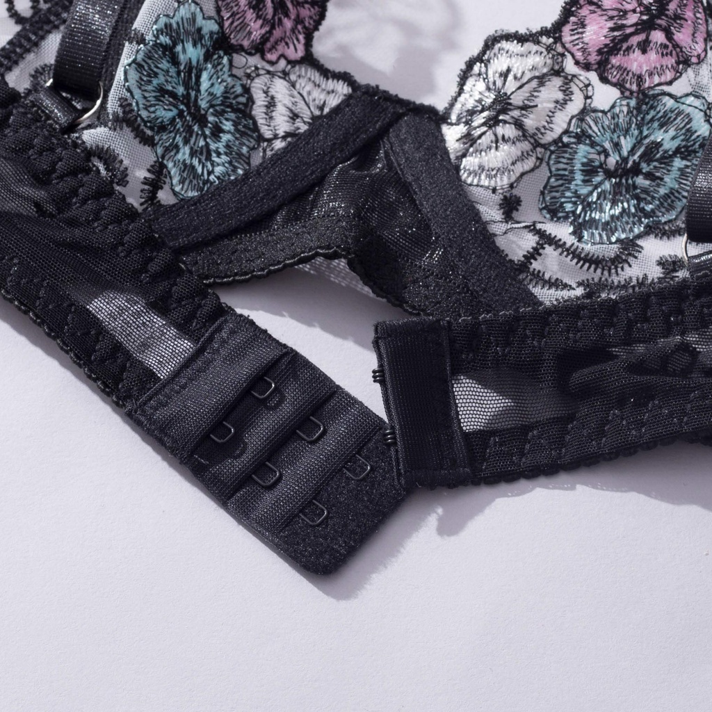 Sexy Lingerie Ladies Sexy Lingerie Set Plus Size Floral Embroidery Mesh