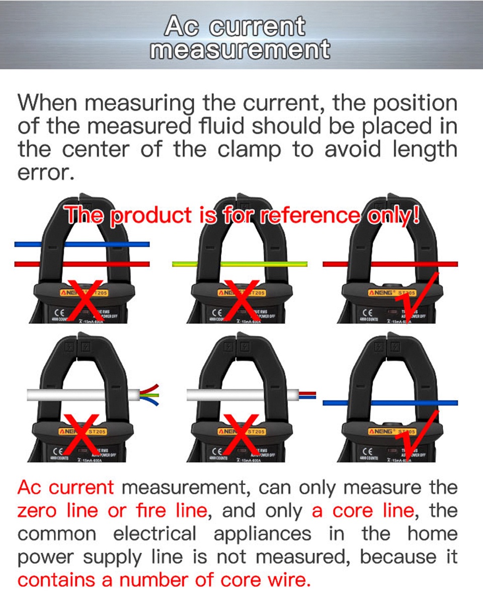 ANENG AT619 Clamp Meter AC Current Voice Broadcast Multimeter Ammeter ...