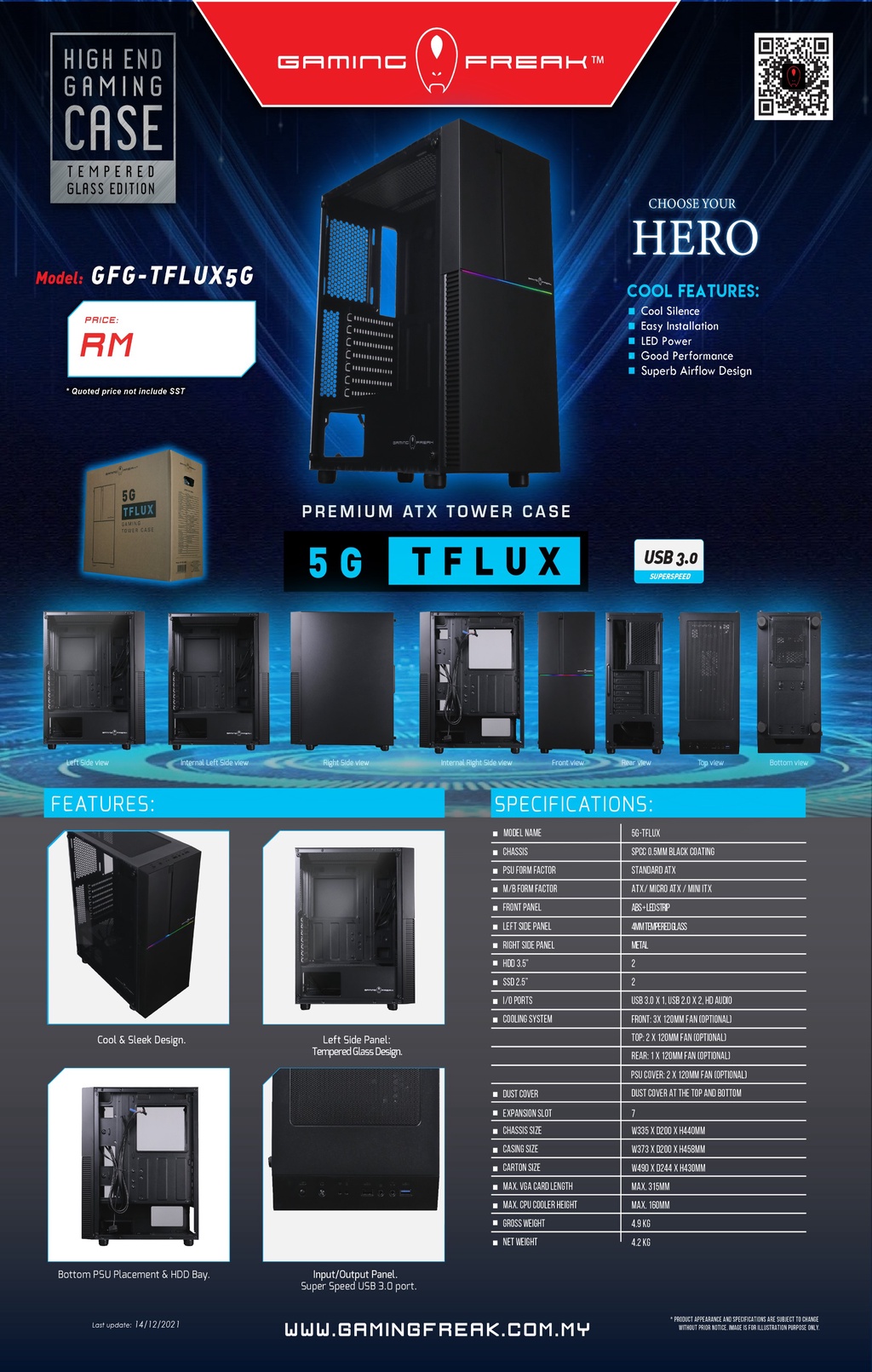 AVF MX Series Premium M-ATX Tower PC Case (AC-MX1000/MX2000/MX3000 ...