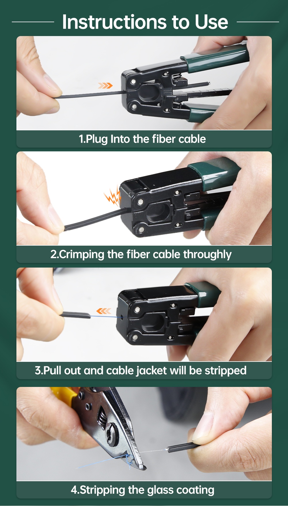 AMPCOM FTTH Drop Cable Stripper 1 or 2 Cores Standard Fiber Optical ...