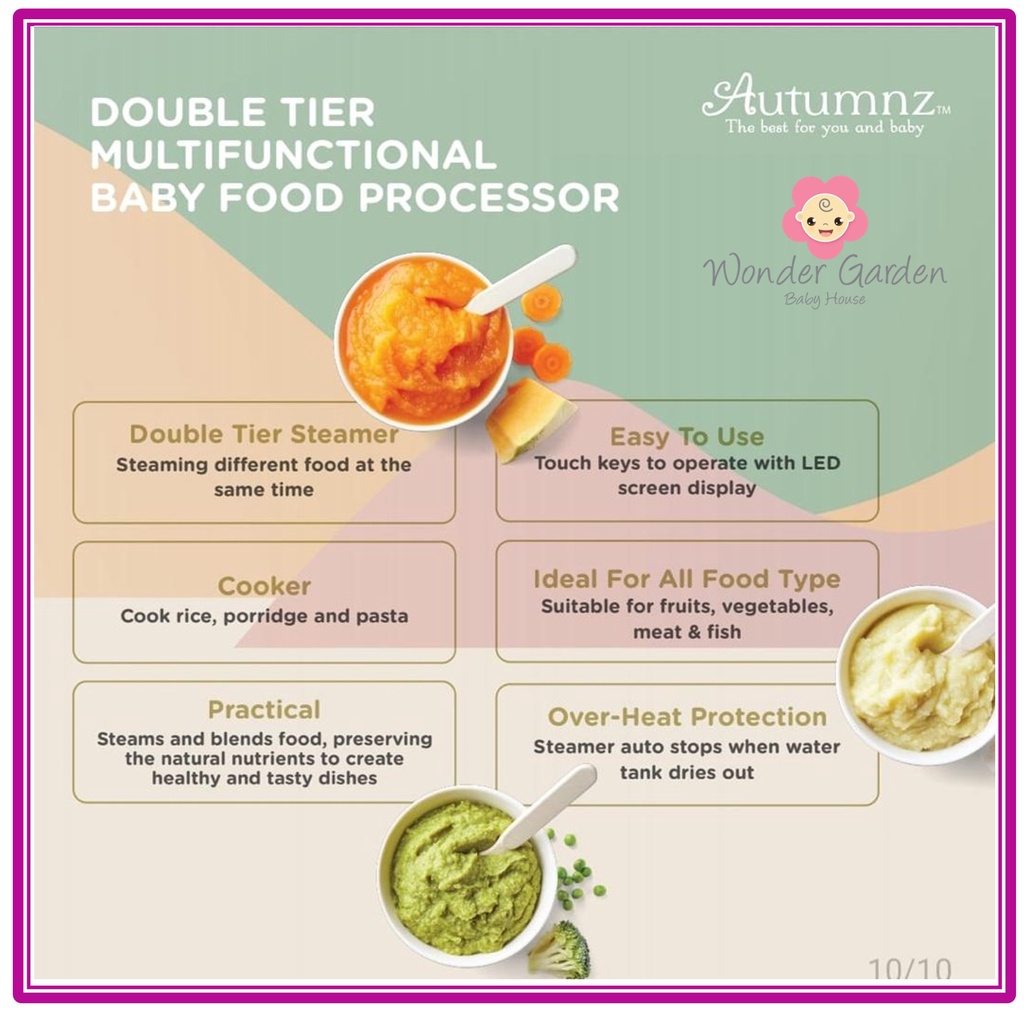 AUTUMNZ Double Tier Multifunctional Baby Food Processor (Pemproses ...
