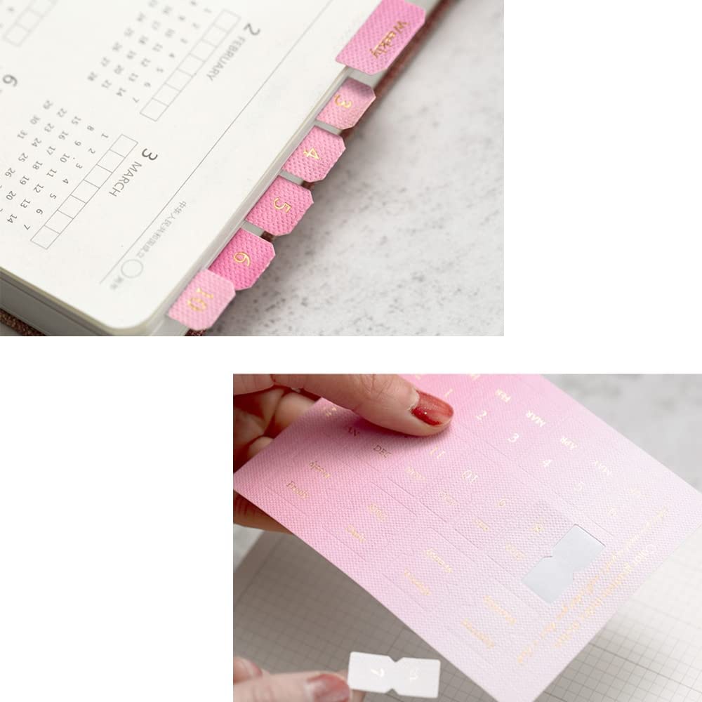 10 Sheets Monthly Adhesive Index Tabs Colorful Monthly Separator Tabs ...