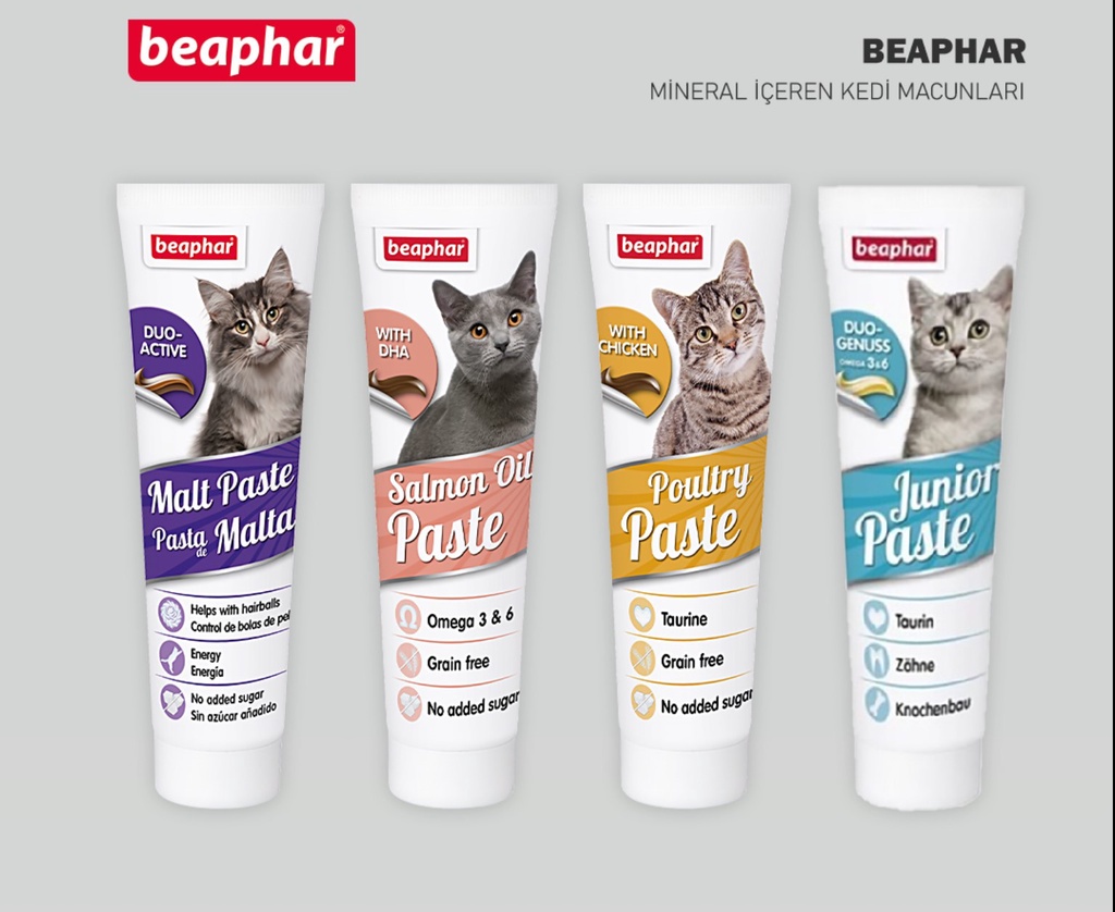 BEAPHAR Duo Active Junior/Duo Active Multivitamin/Malt & Bio-Mos Anti-Hairball Paste For Cats ...