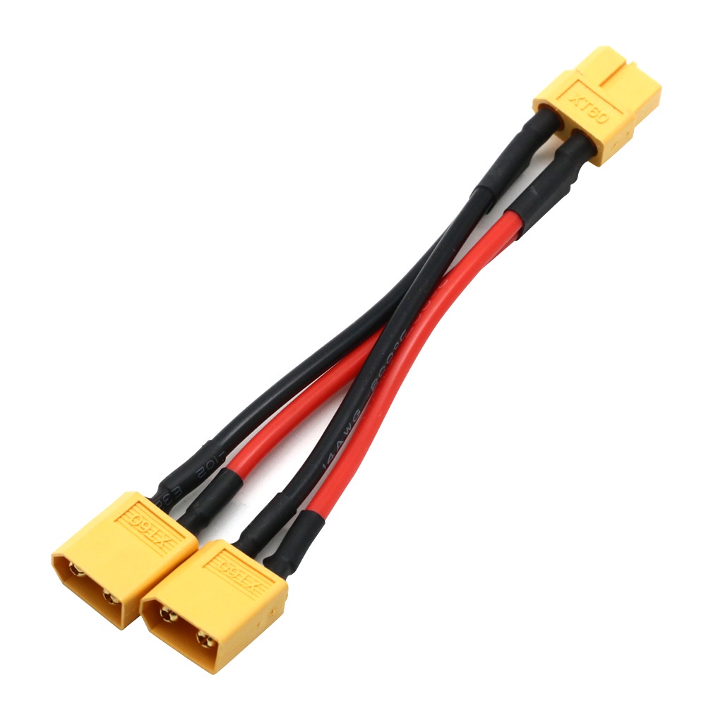 XT60 Parallel Battery Connector Male/Female Cable Dual Extension Y Splitter/ 3-Way 14AWG ...