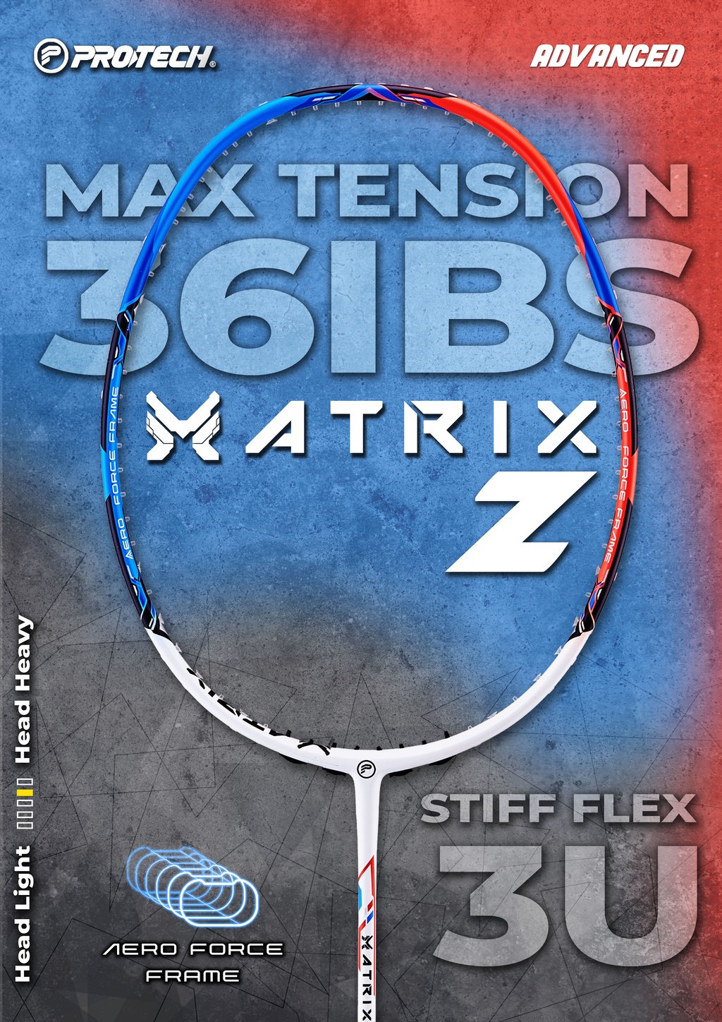 PROTECH Badminton Racket - MATRIX NANO Z (3UG1)(MAX 36LBS)(FREE String ...