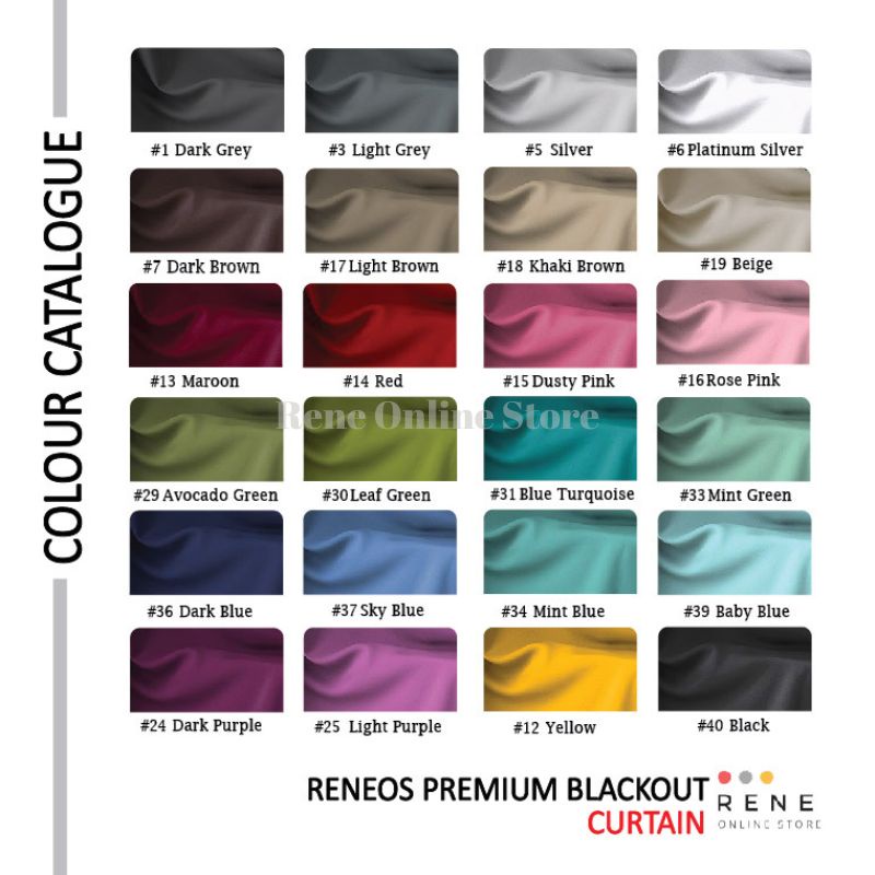 RENEOS Premium Blackout Curtain (Hook) Langsir Sliding Door Langsir ...
