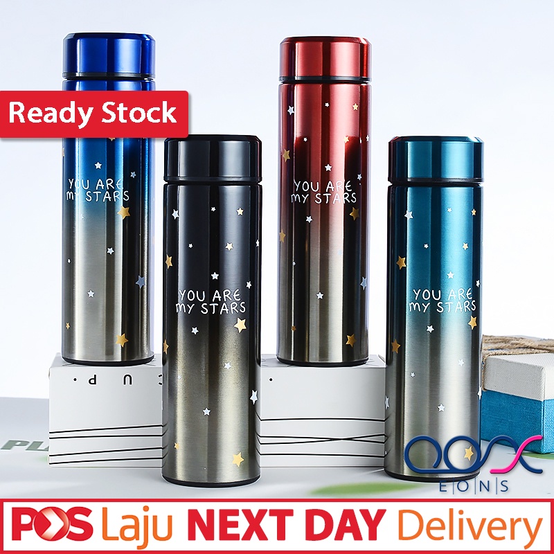 BPA FREE 💖 Stainless Steel Smart LED Thermal Vacuum Flask Heat Cool ...