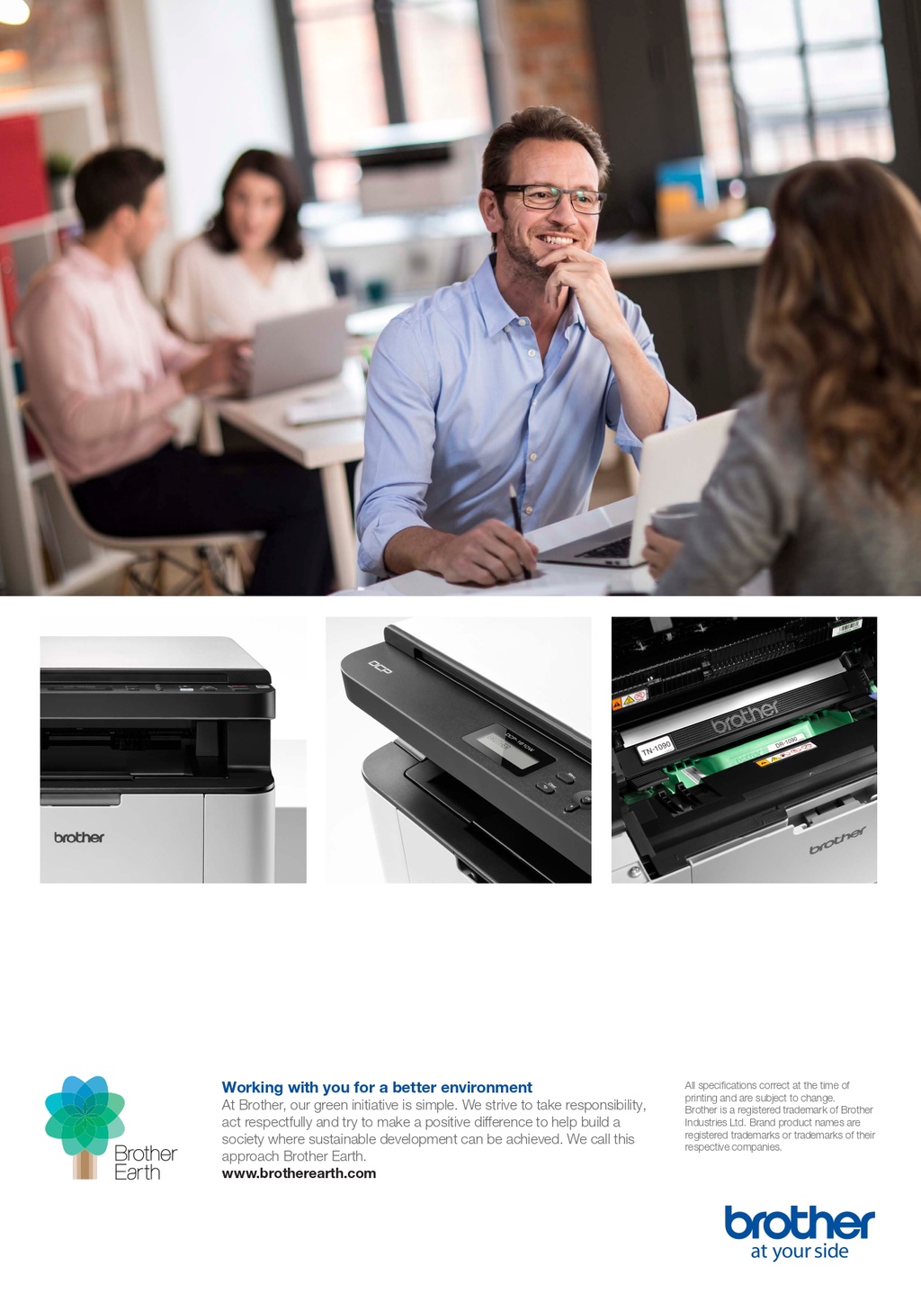 Brother Monochrome Laserjet A4 3in1 Printer DCP-1510 Wired DCP-1610W ...