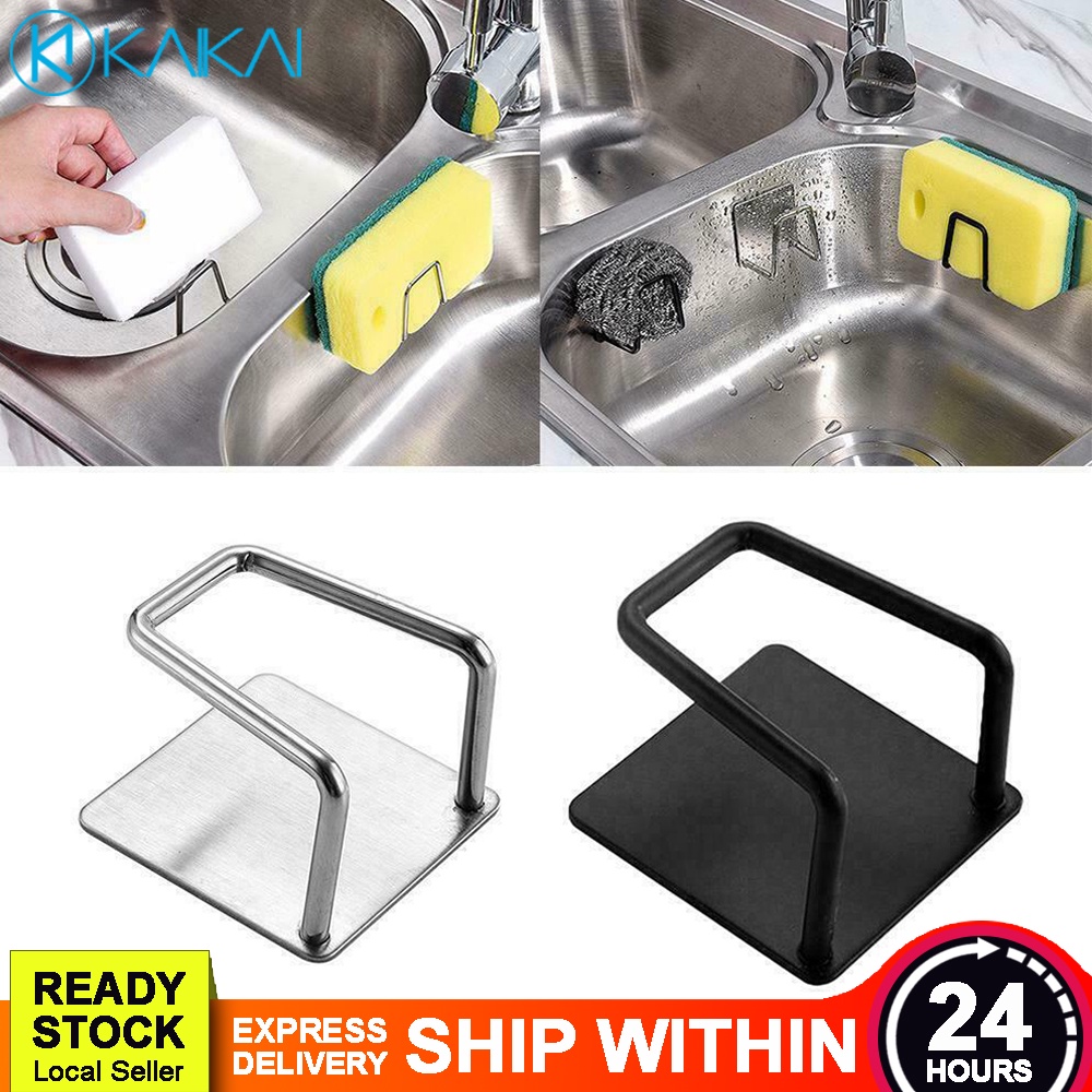 🔥 STRONG ADHESIVE 🔥 304 Stainless Steel Sponge Holder Quick Dry Sink ...