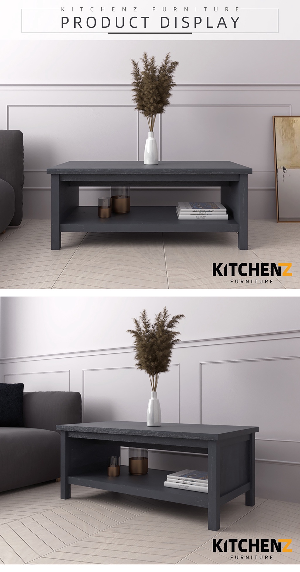 KitchenZ Akara Series Coffee Table Living Room Open Storage Side Table ...
